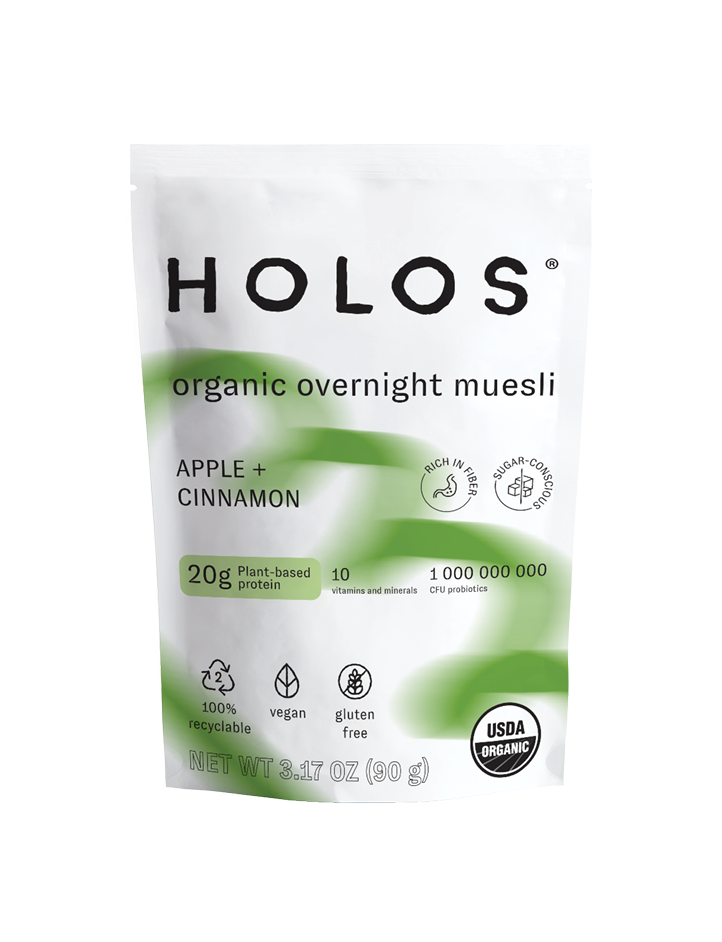 Apple + Cinnamon | Organic Protein Overnight Oats | HOLOS