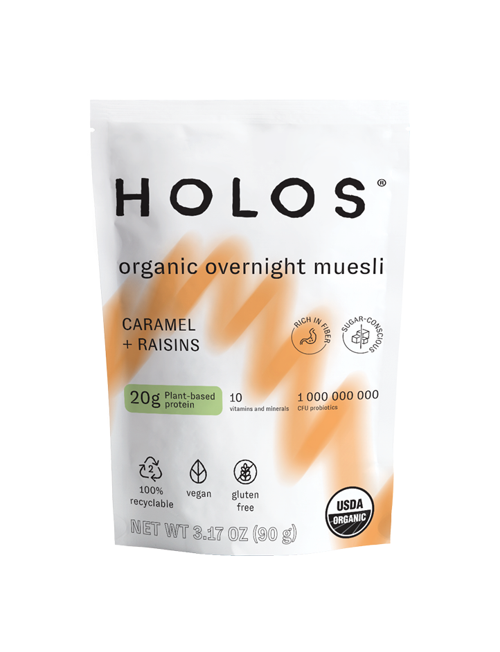 Caramel + Raisins | Organic Protein Overnight Oats | HOLOS