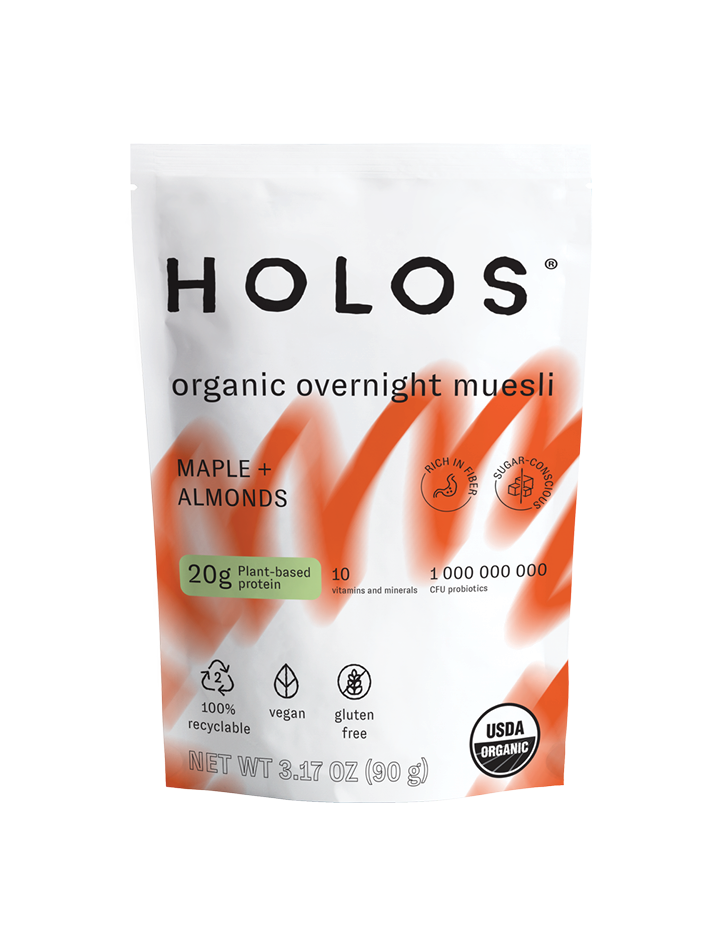Maple + Almonds | Organic Protein Overnight Oats | HOLOS